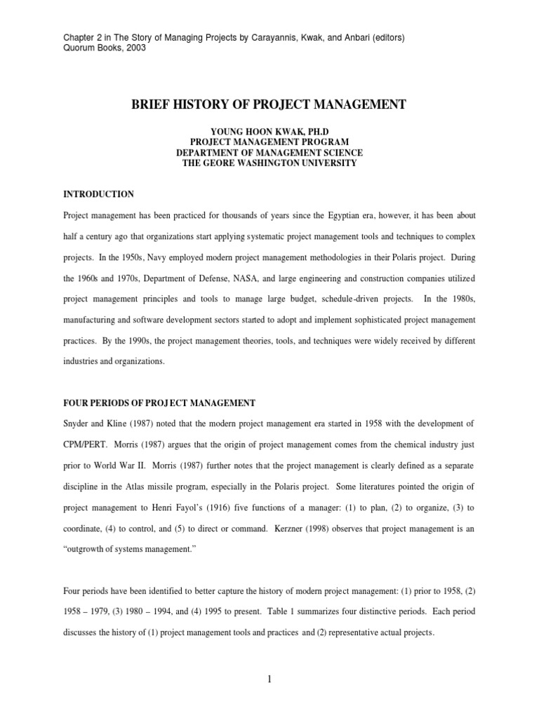 History of Project Management Evolution | PDF