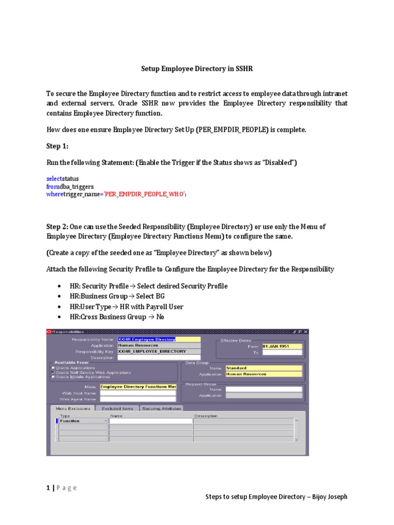 Employee Directory Setup Guide | PDF | Directory (Computing) | Computer ...