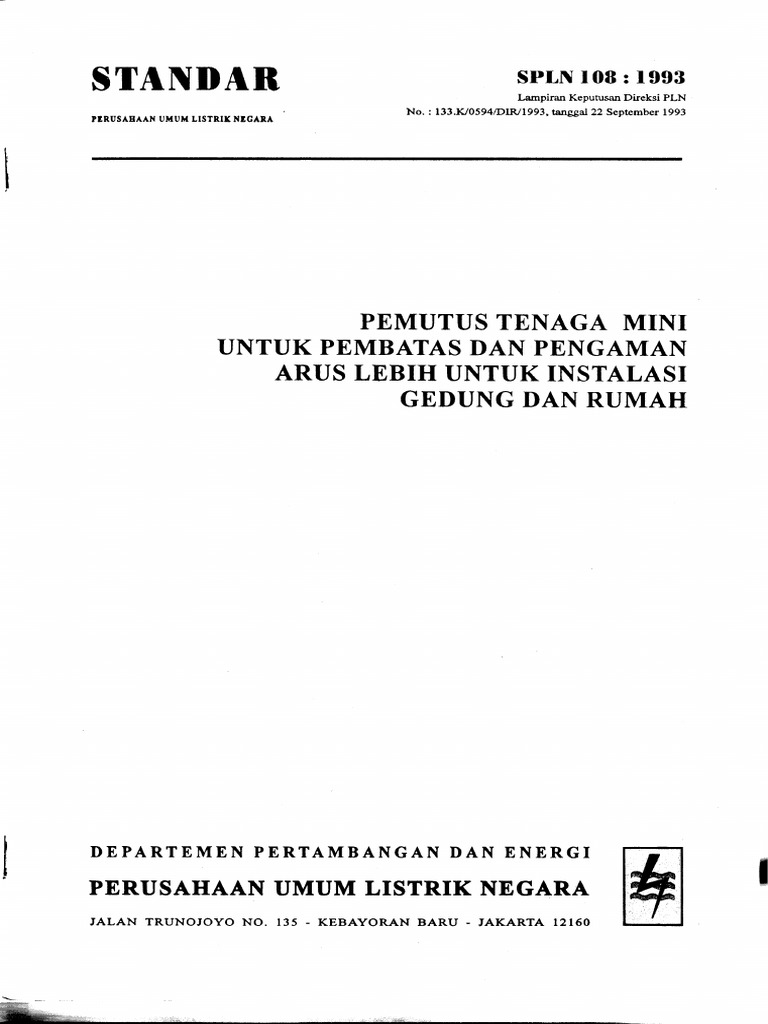 Pemutus Tenaga Mini untuk Instalasi Listrik | PDF | Teknologi & Rekayasa