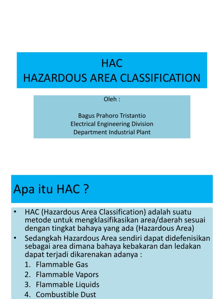 HAC Presentation (Hazardous Area Classification) | PDF