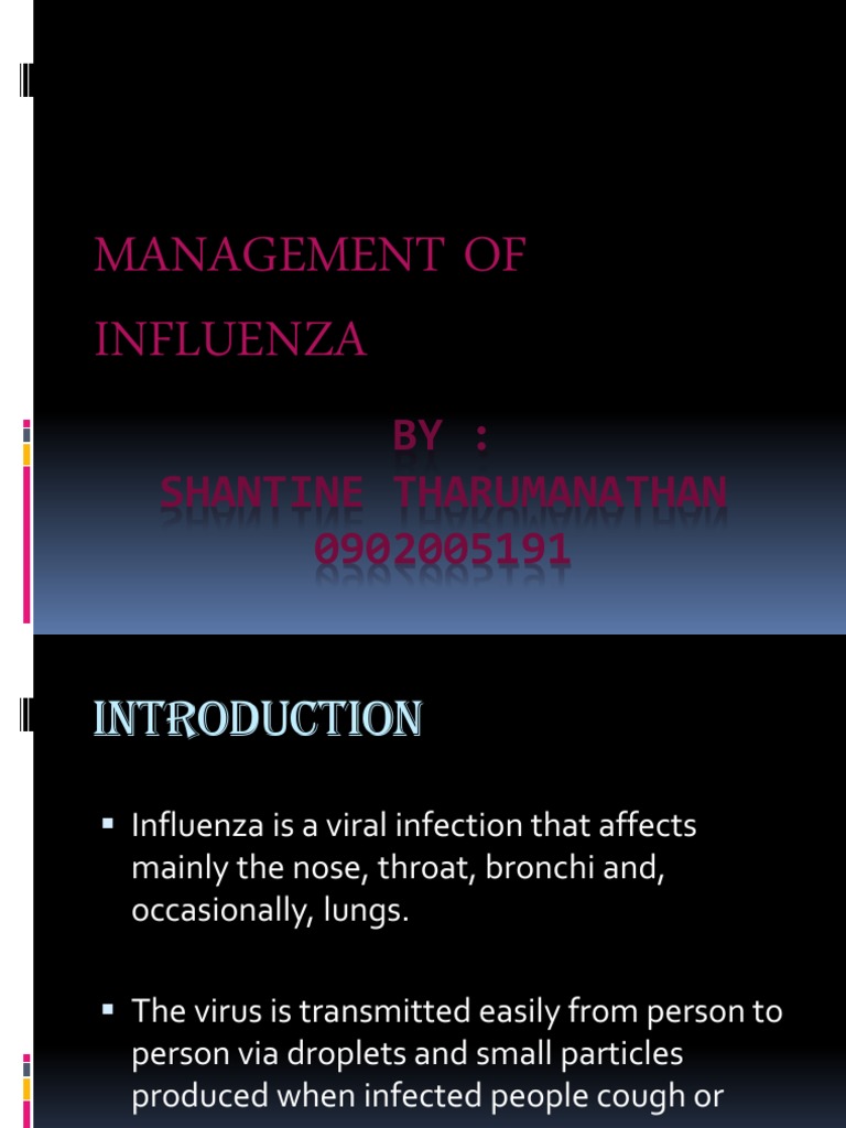 Management of Influenza | PDF | Influenza | Antiviral Drug