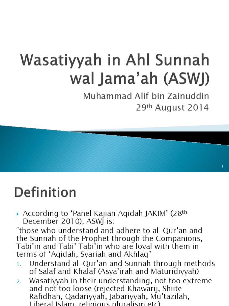 Wasatiyyah in Ahl Sunnah Wal Jama'Ah (ASWJ | PDF | Abrahamic Religions ...
