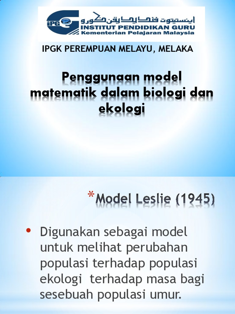 Penggunaan Model Matematik Dalam Biologi Dan Ekologi | PDF