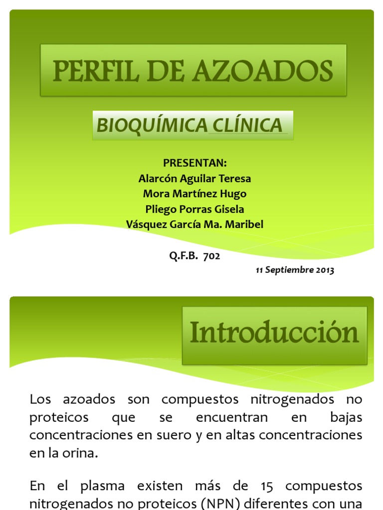 Perfil de Azoados en Bioquímica Clínica | PDF | Creatinina | Gota