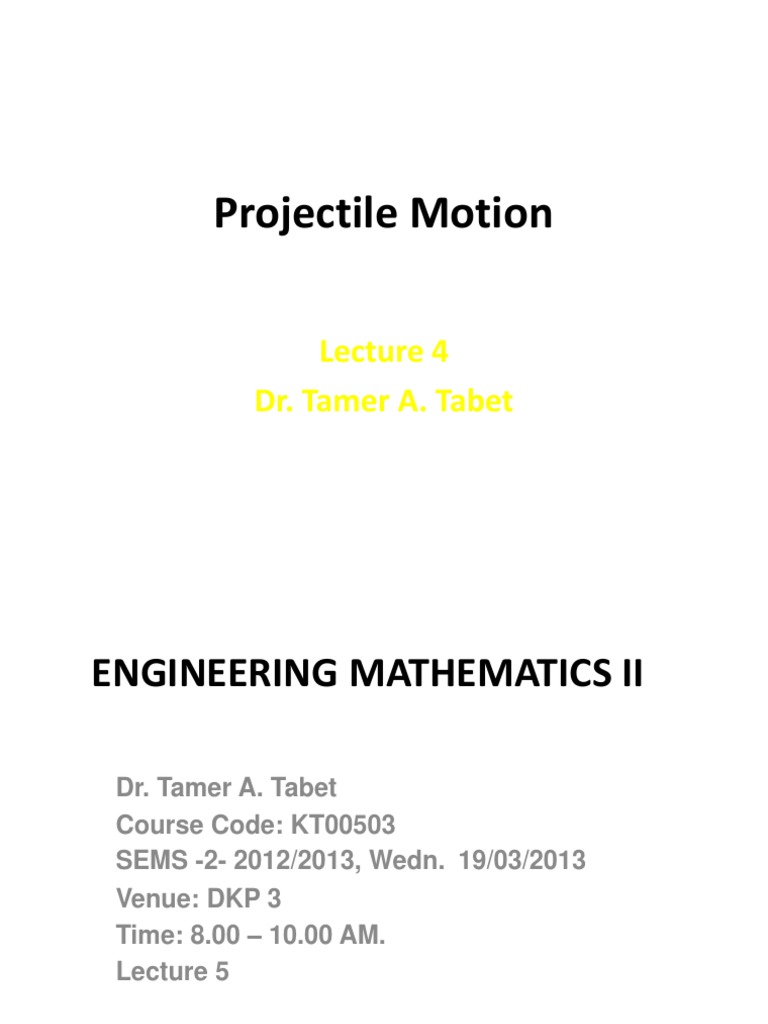Projectile Motion | PDF | Quadratic Equation | Projectiles