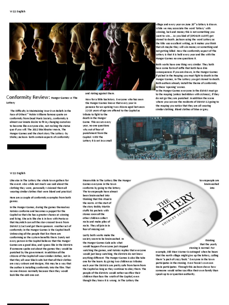 Conformity Assignment | PDF | The Hunger Games | Leisure