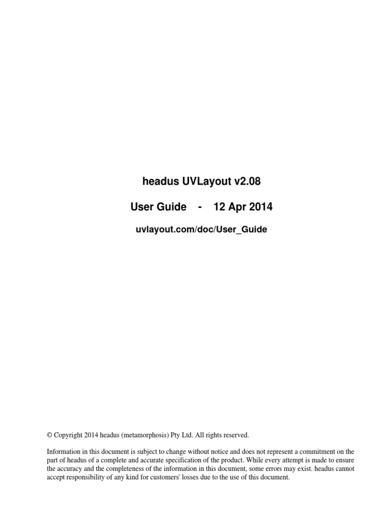 UVLayout User Guide | PDF | Graphical User Interfaces | Button (Computing)