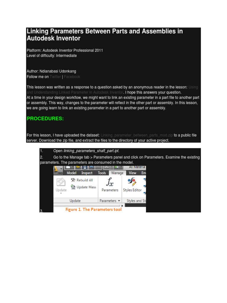 Linking Parameters Between Parts And Assemblies In Autodesk Inventor Pdf Dialog Box System