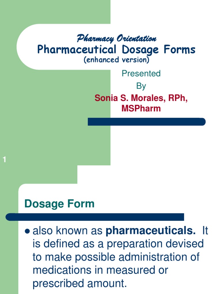Overview of Pharmaceutical Dosage Forms | PDF | Topical Medication ...