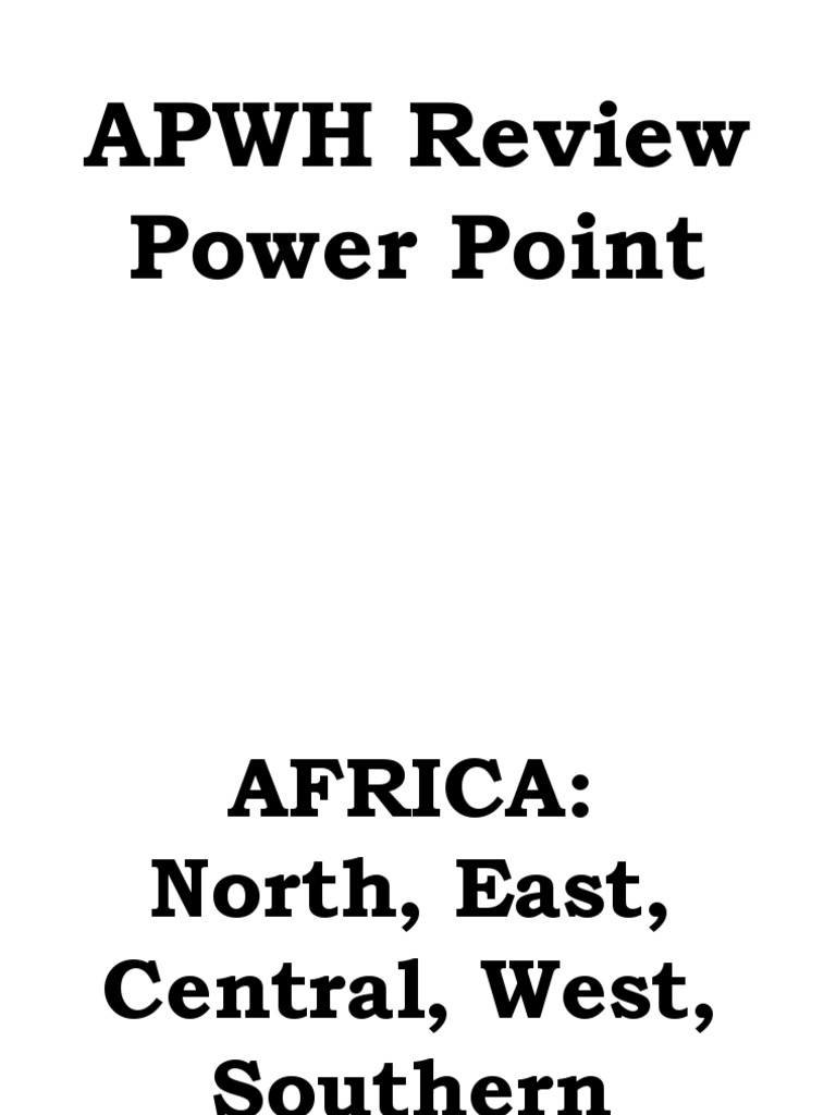 APWH Review | PDF | Africa | Ottoman Empire