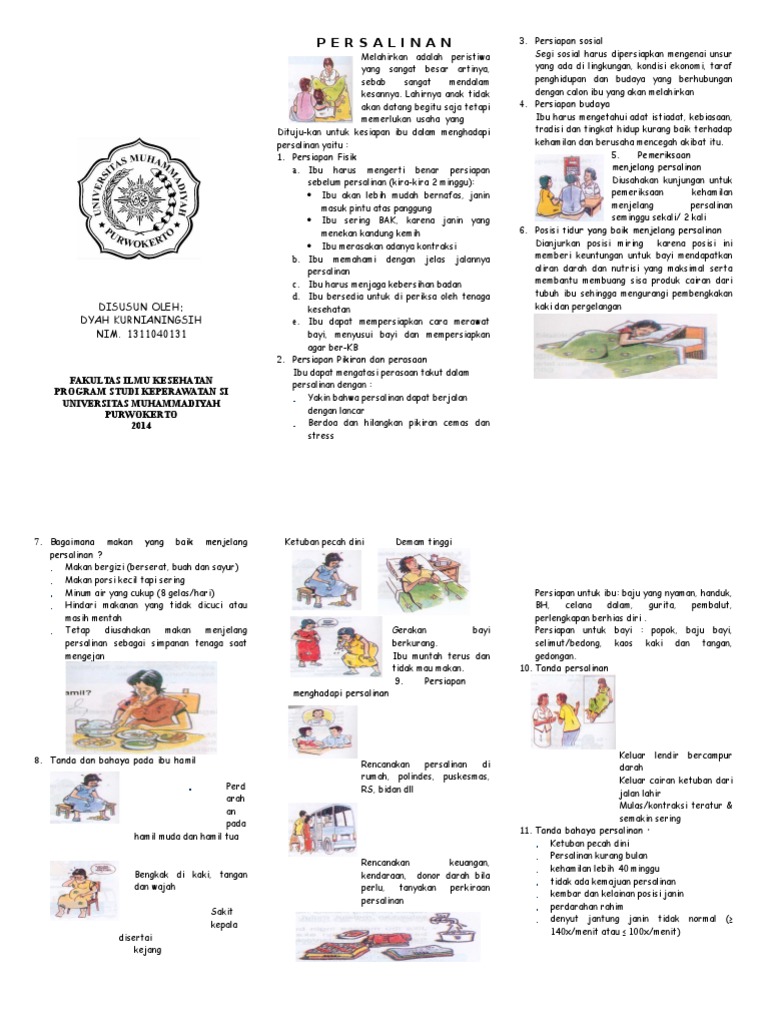 Leaflet Cemas Dan Persiapan Persalinan | PDF