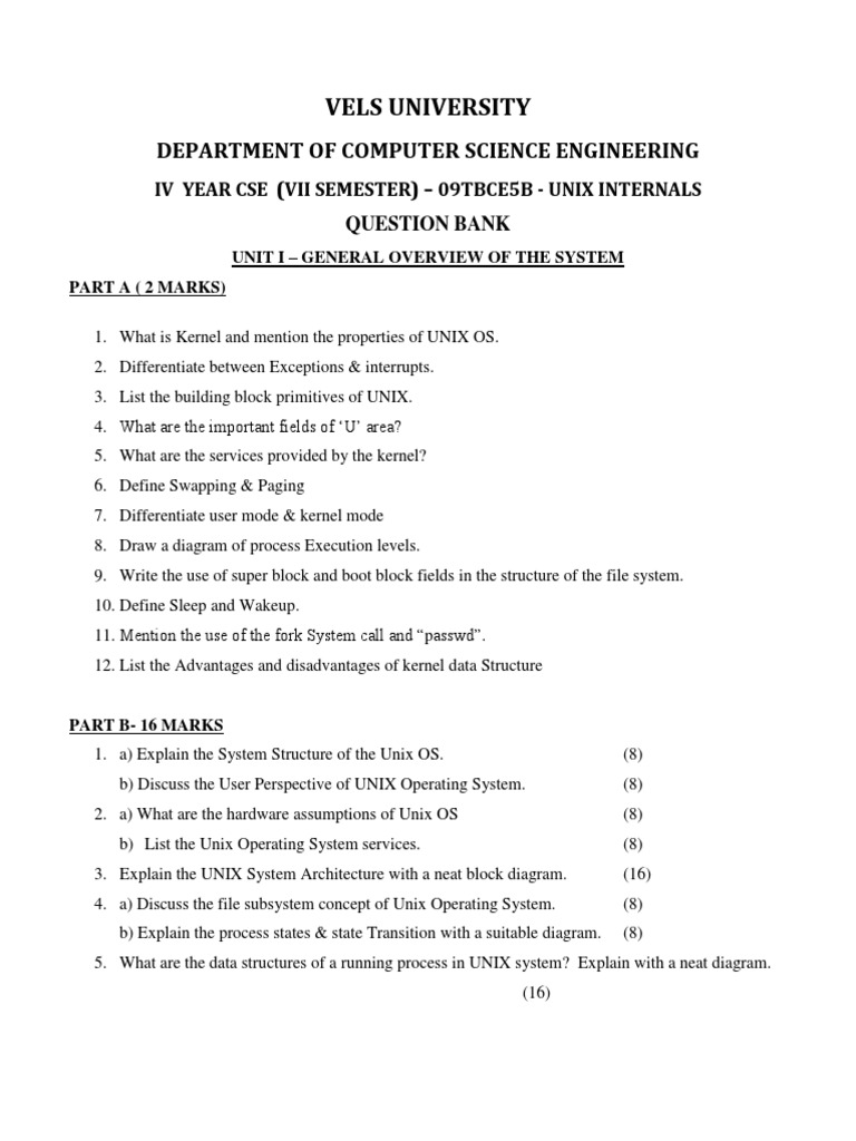 Unix | PDF | Operating System | Kernel (Operating System)