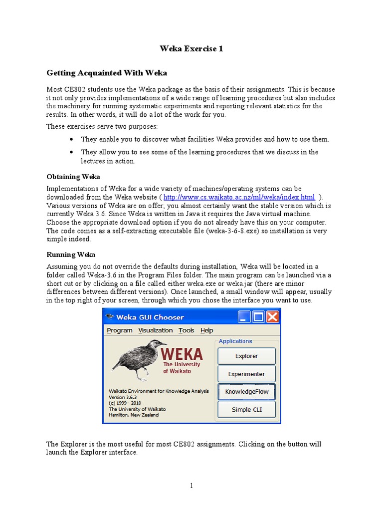 Weka Exercise 1 | PDF | Statistical Classification | Computer File