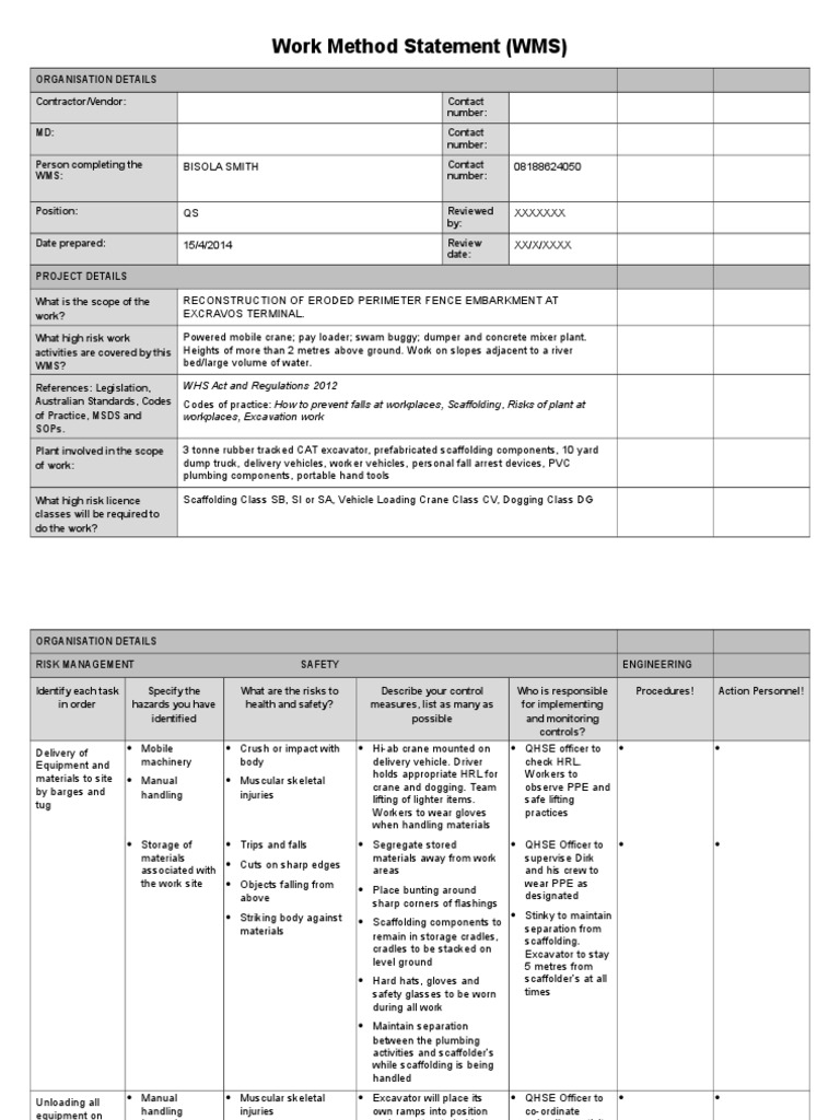 Work - Method - Statement - PPMC Reconstruction of Eroded Perimeter ...