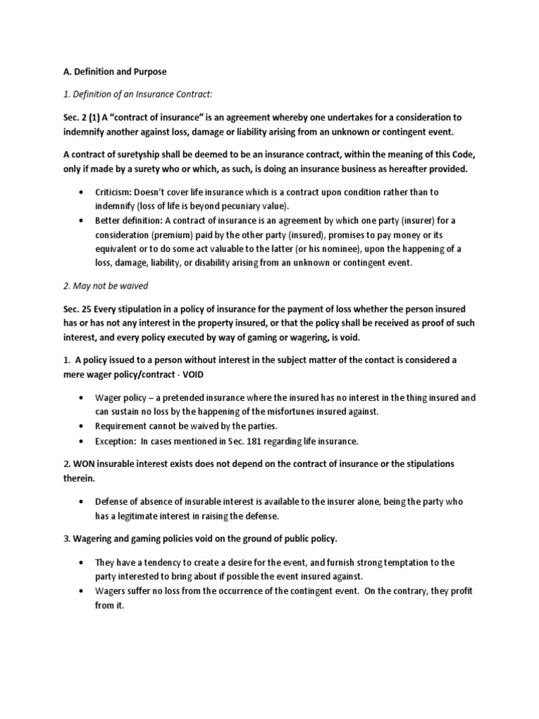 Requirements and Types of Insurable Interest in Insurance Contracts ...