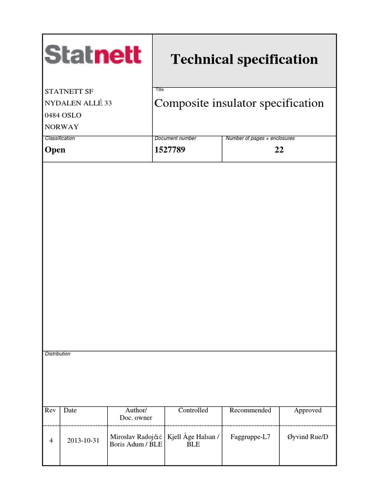 Composite Insulator Specification Guide | PDF | Insulator (Electricity ...