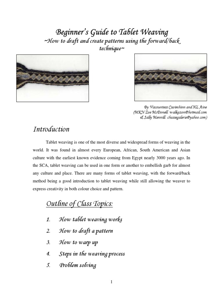 Beginners Guide To Tablet Weaving | PDF | Weaving | Loom