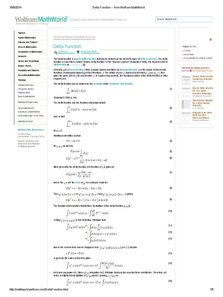 Delta Function | PDF | Generalized Function | Coordinate System