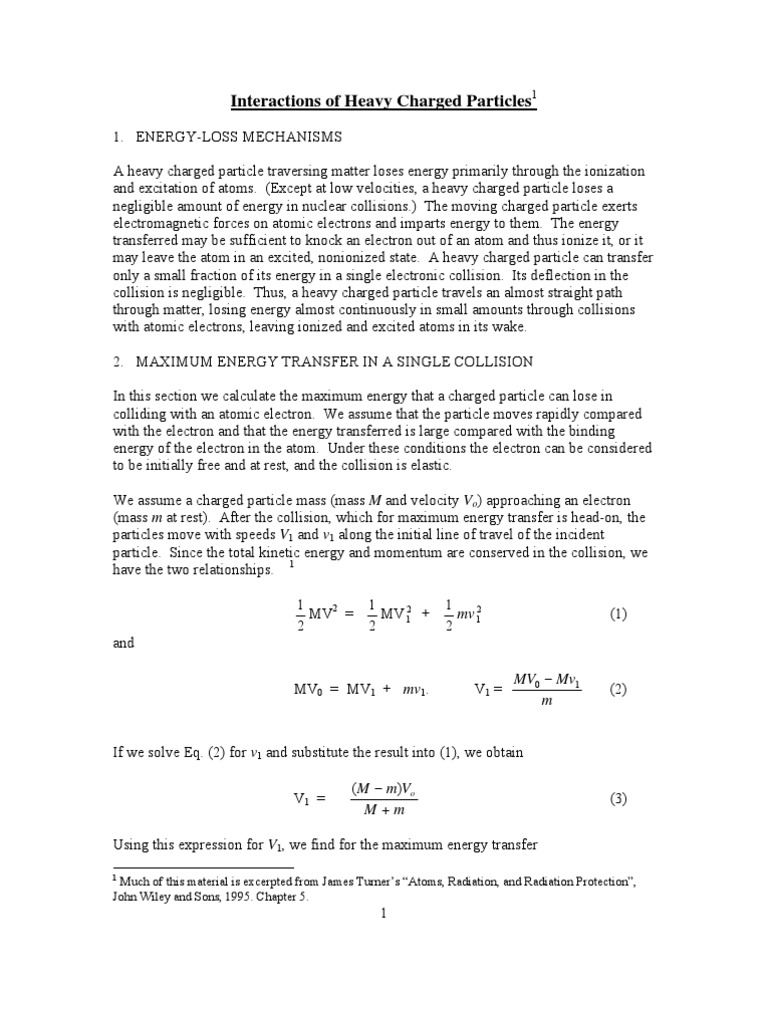 Heavy Charged Particles | PDF | Collision | Electron