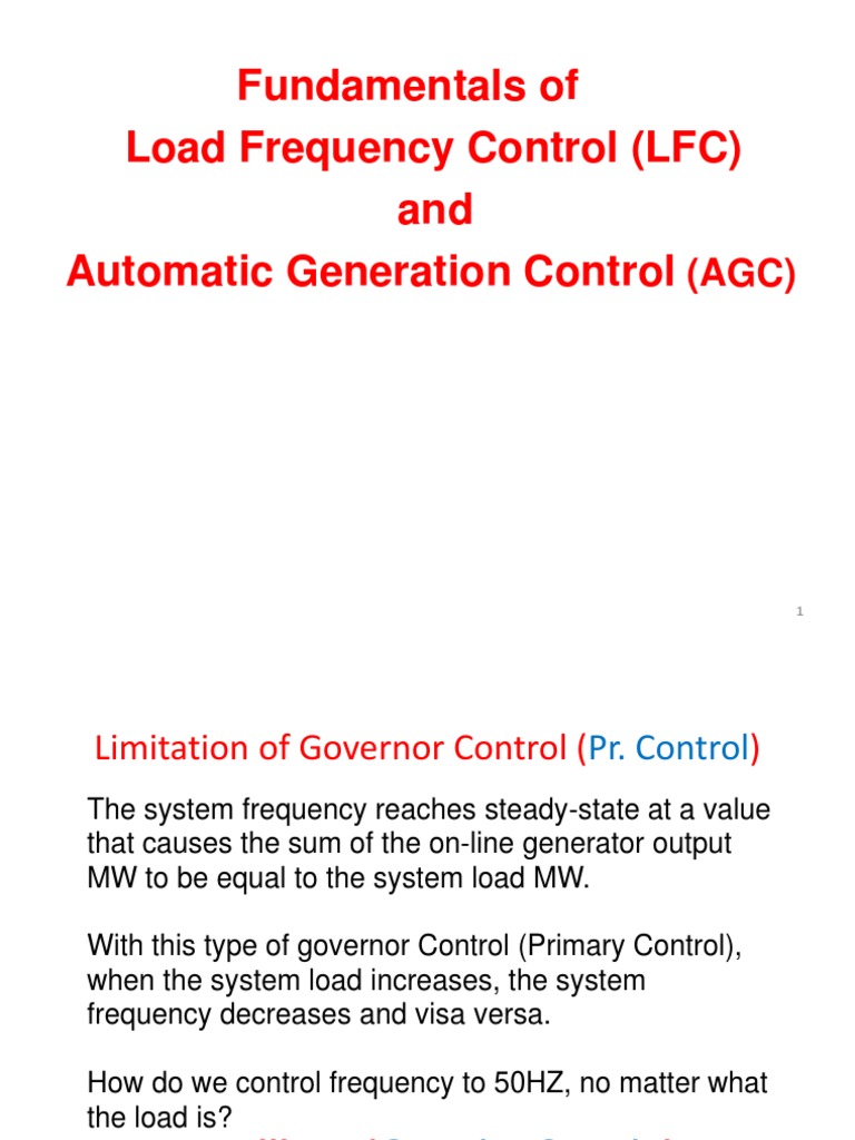 Lec-5 Fundamentals of AGC | PDF | Frequency | Electric Power