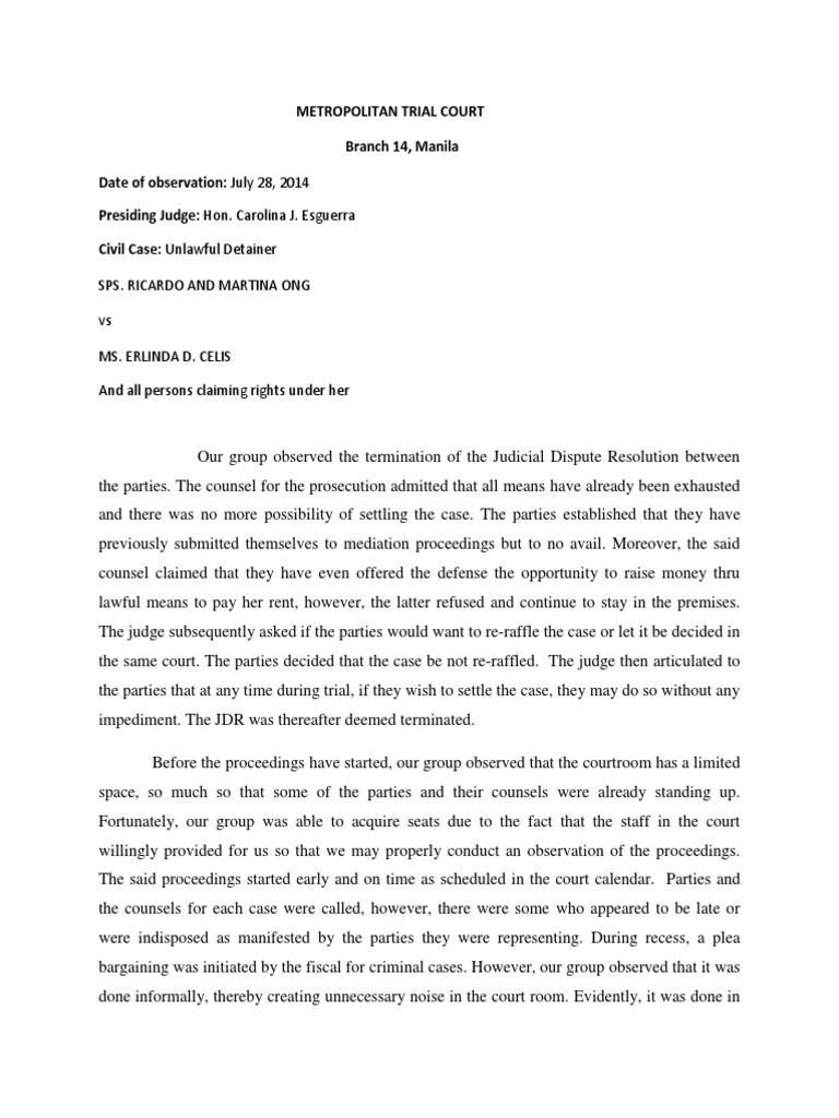 Metropolitan Trial Court | PDF | Courtroom | Judge