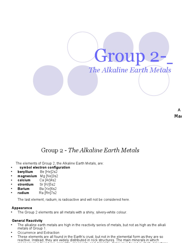 Group 2the Alkaline Earth Metals Download Free Pdf Solubility Ion