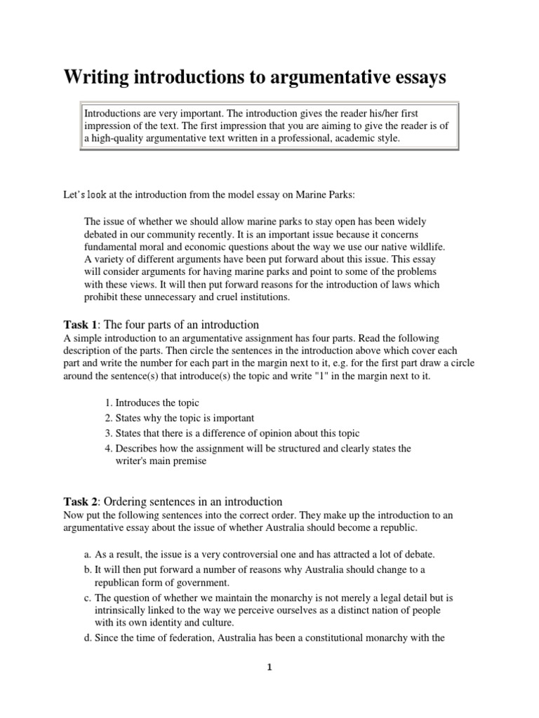 Argumentative Intro-Part 2 | PDF | Essays | Republic