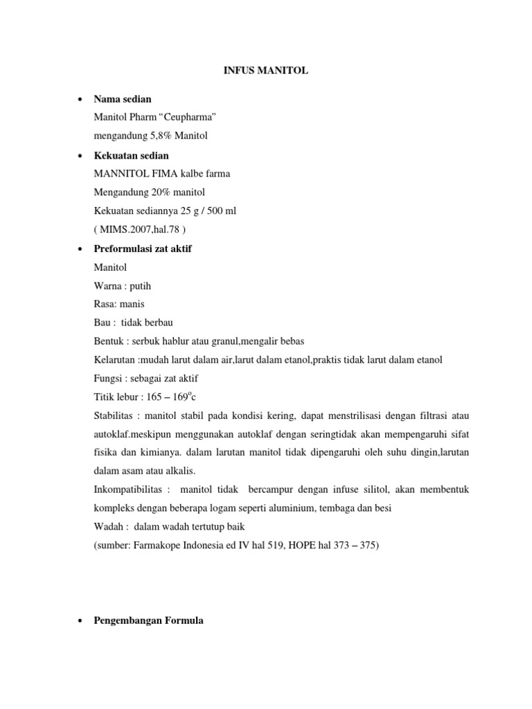 INFUS MANITOL Klmpok | PDF