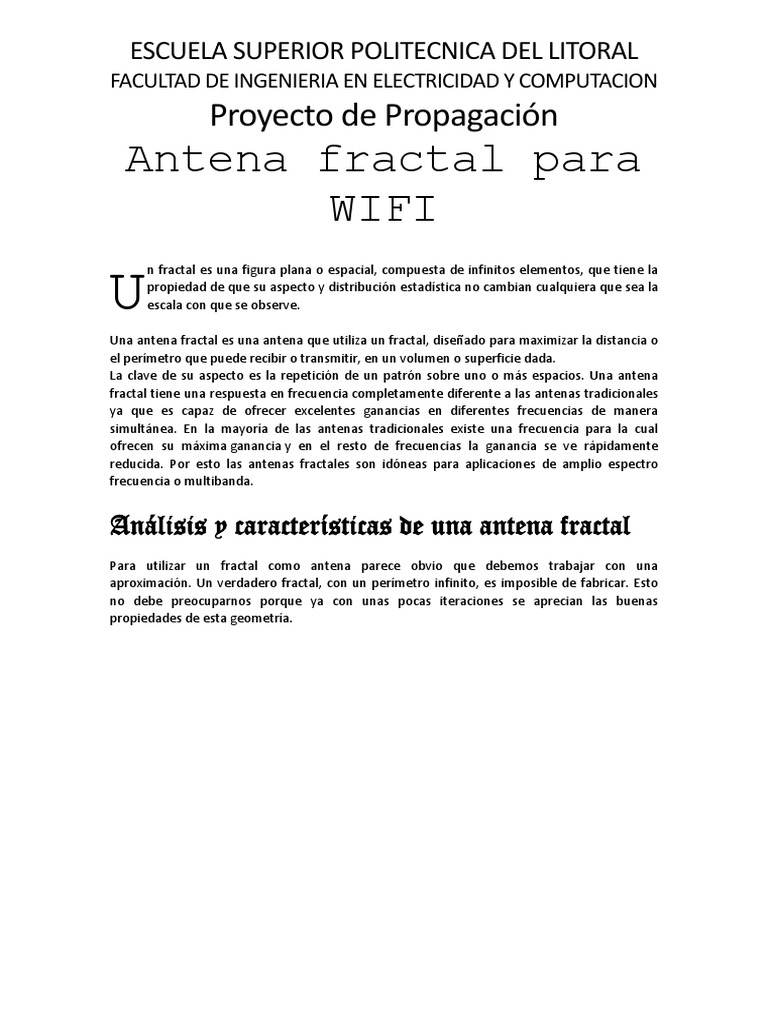 Antena Fractal | PDF | Fractal | Antena (Radio)