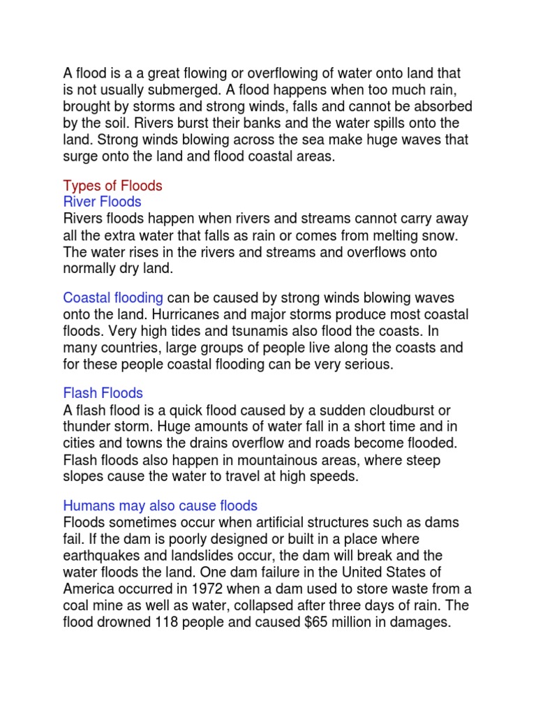 Types of Floods Explained | PDF