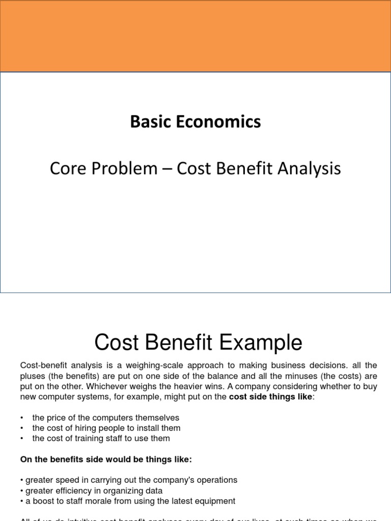 Basic Economics Cost Benefit Analysis Pdf