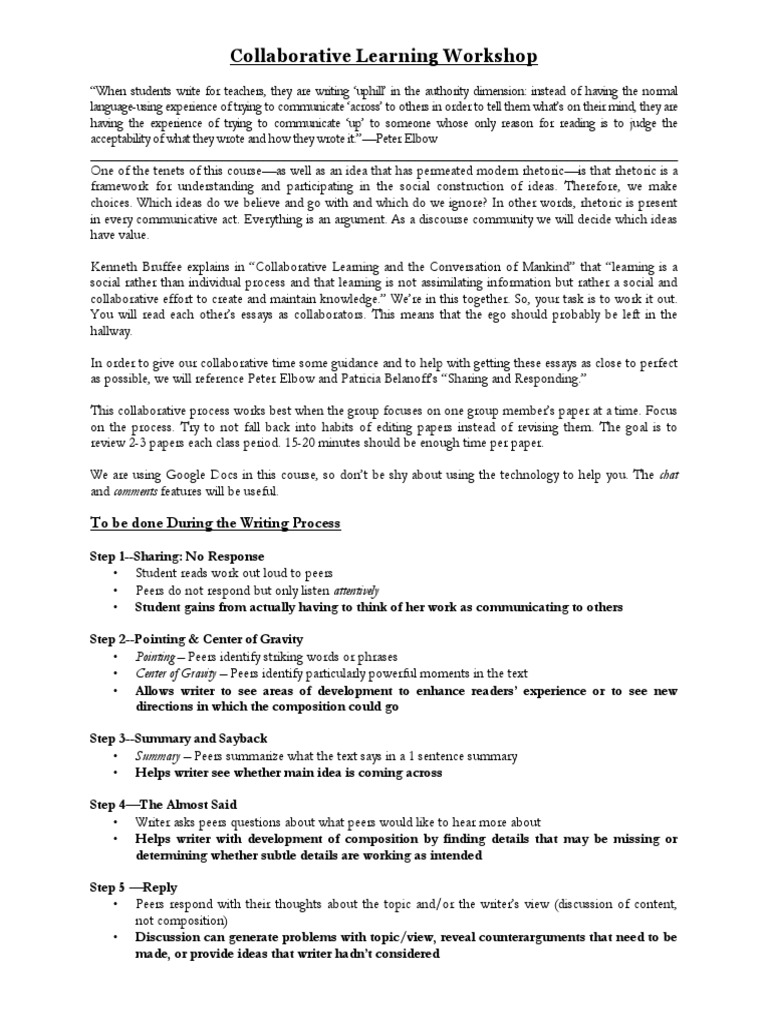 Collaborative Learning Strategies | PDF | Rhetoric | Conversation