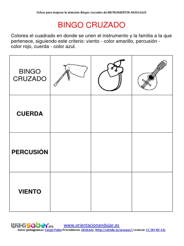 Bingo Instrumentos IIB | PDF | Instrumentos musicales | Instrumentos de ...