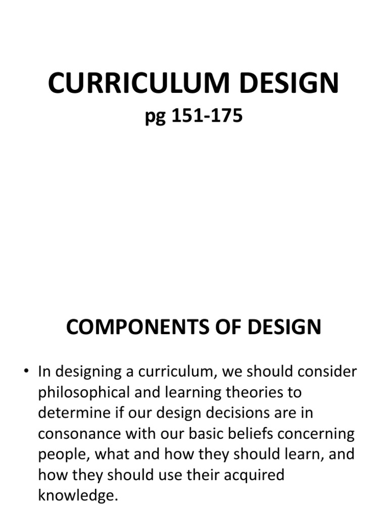 Curriculum Design | PDF | Curriculum | Design