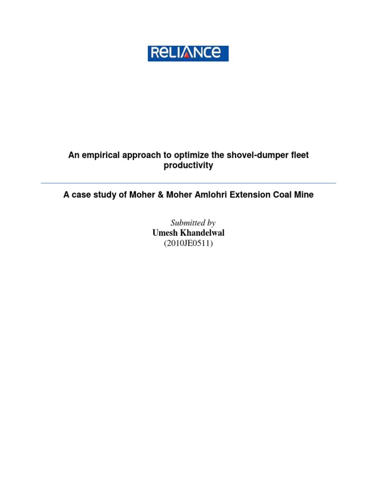 Reliance Case Study | PDF | Coal Mining | Mining