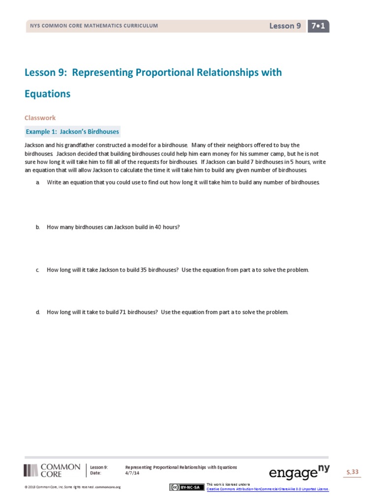 Lesson 9 Student Version | PDF | Variable (Mathematics) | Common Core ...
