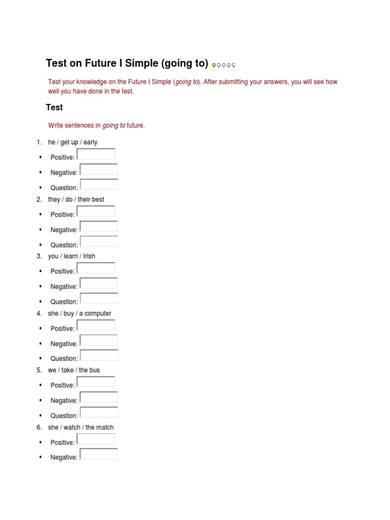 Test On Future I Simple | PDF