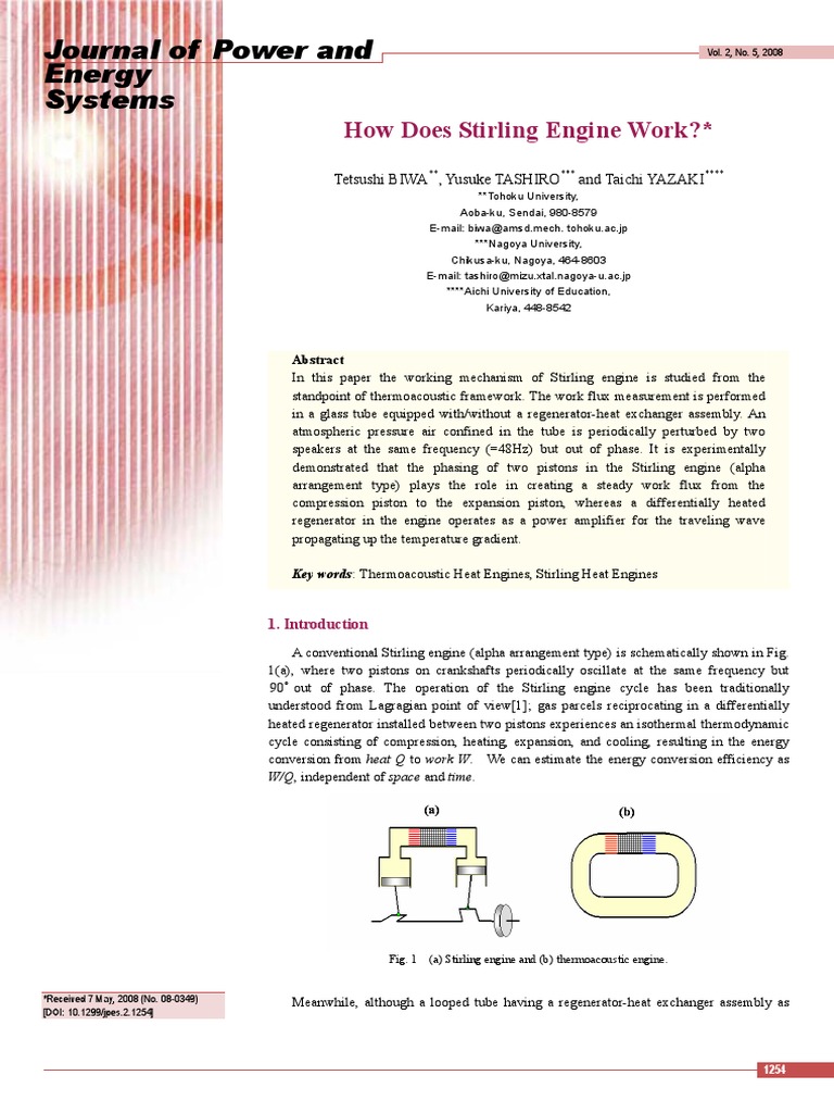 How Does Stirling Engine Work | PDF | Heat | Loudspeaker
