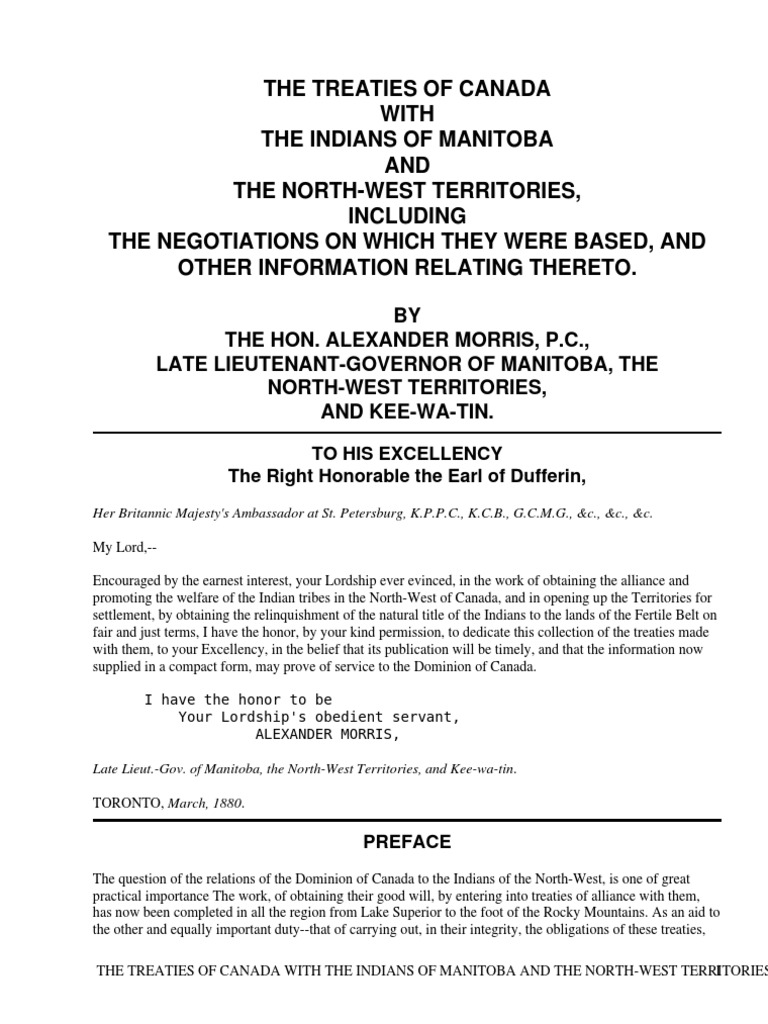 The Treaties of Canada with the Indians of Manitoba and the North-West ...