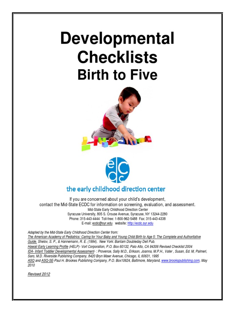 Developmental Checklists Updated20121 | PDF | Toys | Childhood