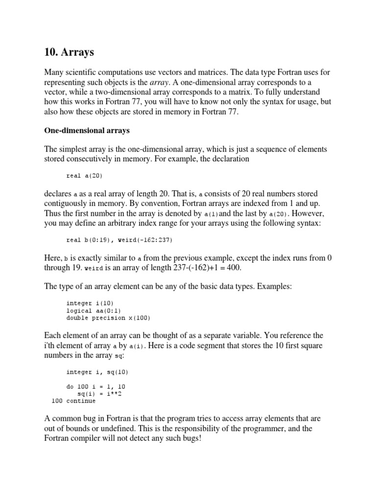 an-in-depth-guide-to-arrays-in-fortran-77-declarations-indexing