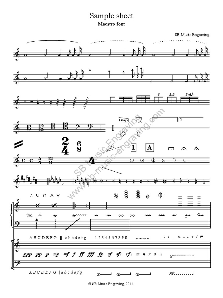 Music Engraving: Sample Sheet | PDF