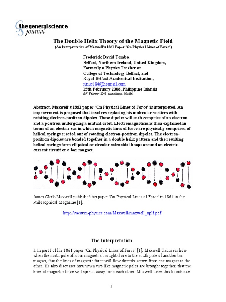 Maxwell's Double Helix Theory of Magnetic Fields | PDF | Magnetic Field ...