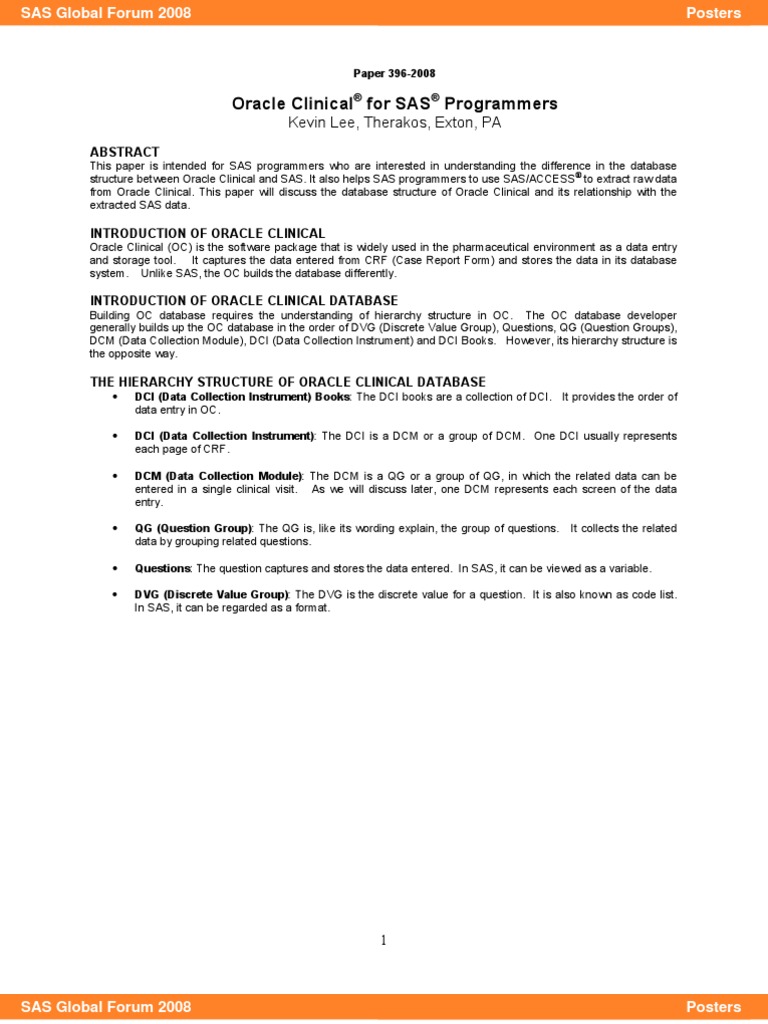 Oracle and Sas | PDF