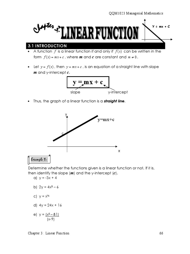 (Chapter 2) Linear Function | PDF | Supply (Economics) | Demand