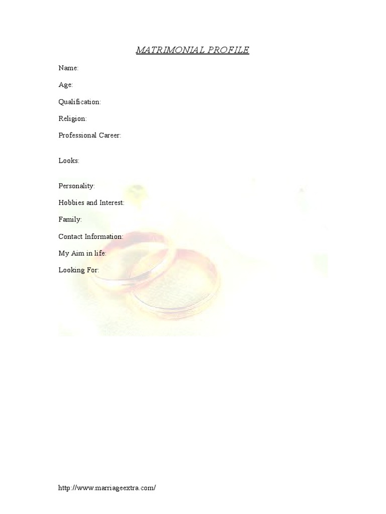 Matrimonial Profile Template Guide | PDF