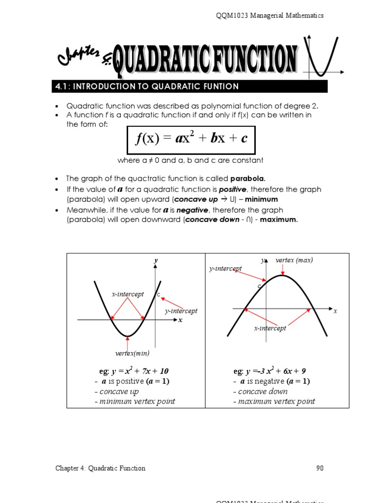 (Chapter 3) Quadratic Function | PDF | Quadratic Equation | Demand