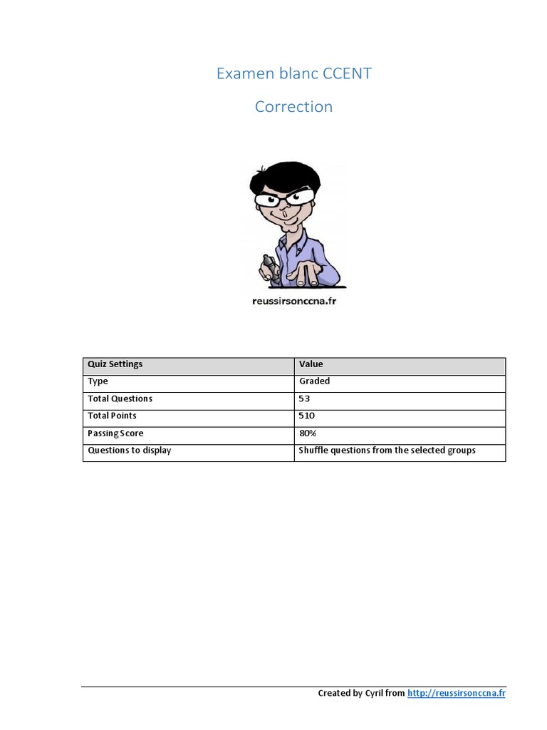 CCENT Correction | PDF | Commutateur réseau | Adresse IP