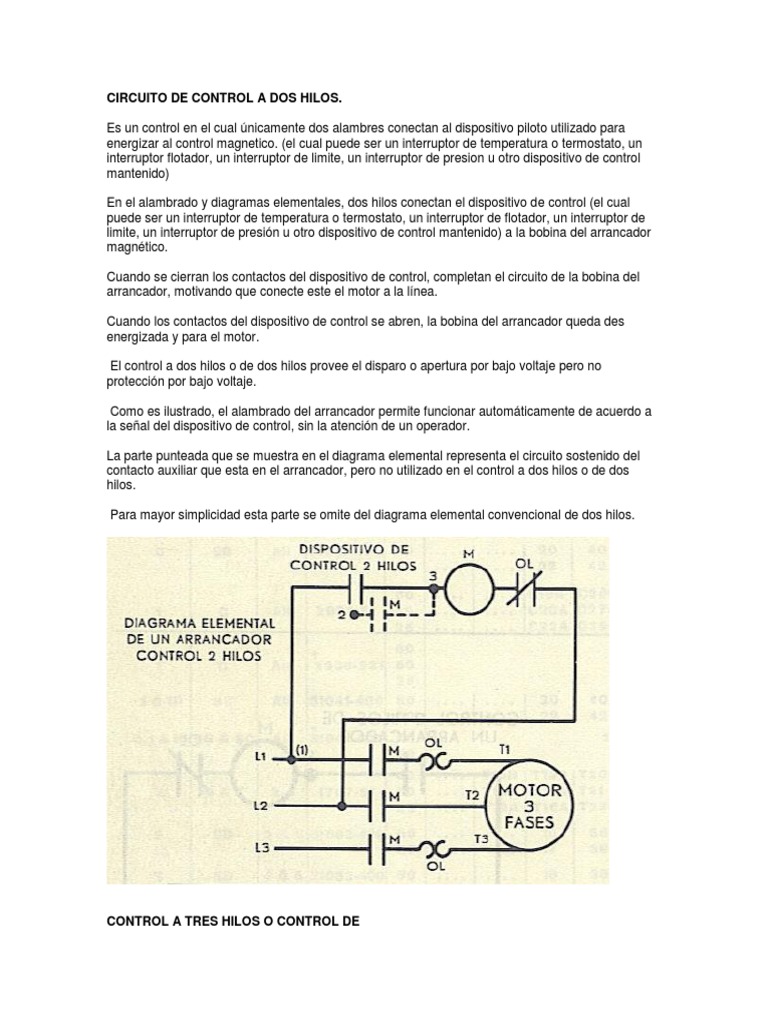 Circuito de Control A Dos Hilos | Transformador | Corriente eléctrica