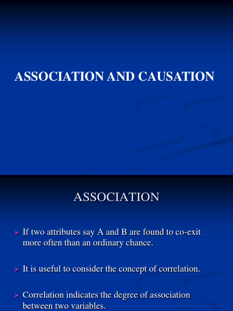 Causation vs. Association in Epidemiology | PDF | Causality ...